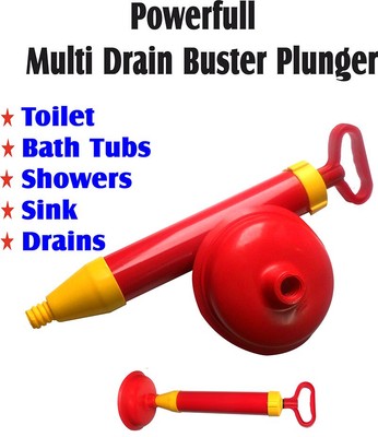NEW POWERFUL MULTI DRAIN BUSTER VACUM PLUNGER TOILET SINK CLOG SUCKER ...