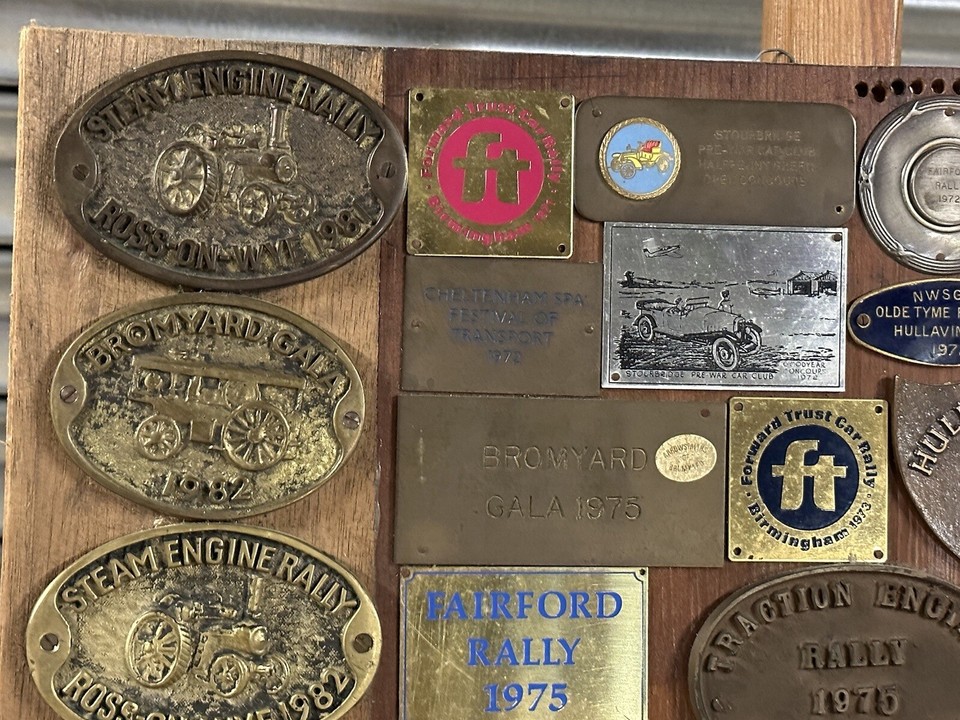 1970’s Display Plaque of Vintage Steam And Car Rally Brass Plates ...