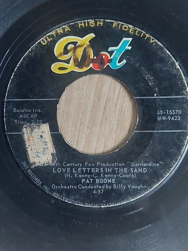 PAT BOONE- LOVE LETTERS IN THE SAND/ BERNADINE 7" 45 RPM VINYL RECORD ...