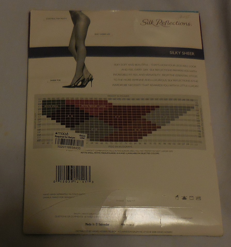 1 Hanes Silk Reflections Silky sheer Control top Sandlefoot Size AB ...