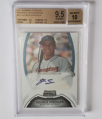 GEORGE SPRINGER 2011 Bowman Sterling Prospect Autograph #GS BGS 9.5 ...