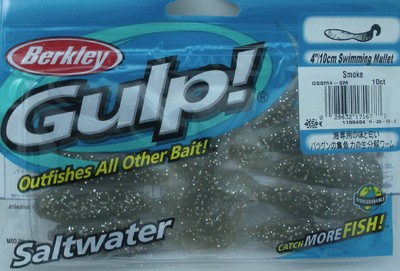 Berkley GSSM4-SM Gulp 4" Swimming Mullet Smoke 10 Ct | eBay Australia
