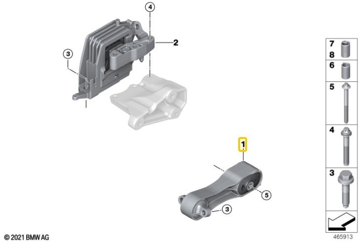 Genuine BMW MINI Lower Engine Mount B37 B38 AUTO F48 F56 OEM ...