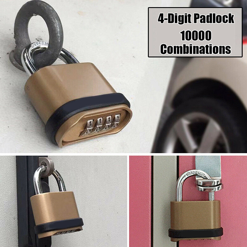 4Digit Code Password Padlock Waterproof Own Number Combination Lock ...