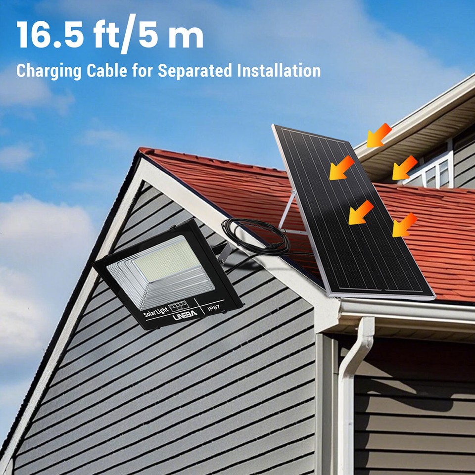 3000W LED Solar Street Lights Outdoor Dusk to Dawn Flood Wall Lamp ...