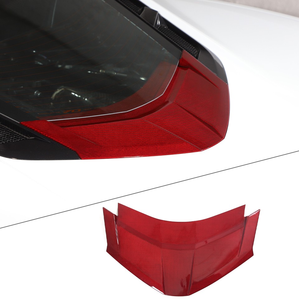 Red Carbon Fiber Rear Window Lower Trim Cover For Corvette C8 Coupe ...