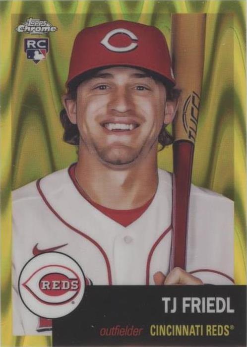 2022 Topps Chrome Platinum Anniversary - T.J. Friedl #158 Yellow ...