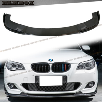 FRP w/ Carbon Fiber HM Front Spoiler Lip For 04-10 E60 BMW M-Tech Stock ...