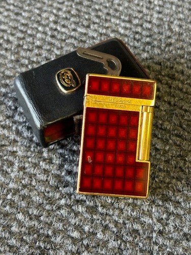 S.T. Dupont "Vertigo" Briquet Montparnasse Lighter, Gold, Red/Brown ...