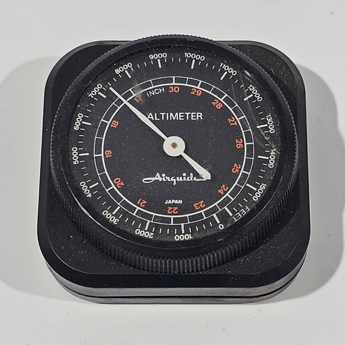 Vintage Airguide Altimeter Japan Altitude Gauge Square Black UNTESTED ...