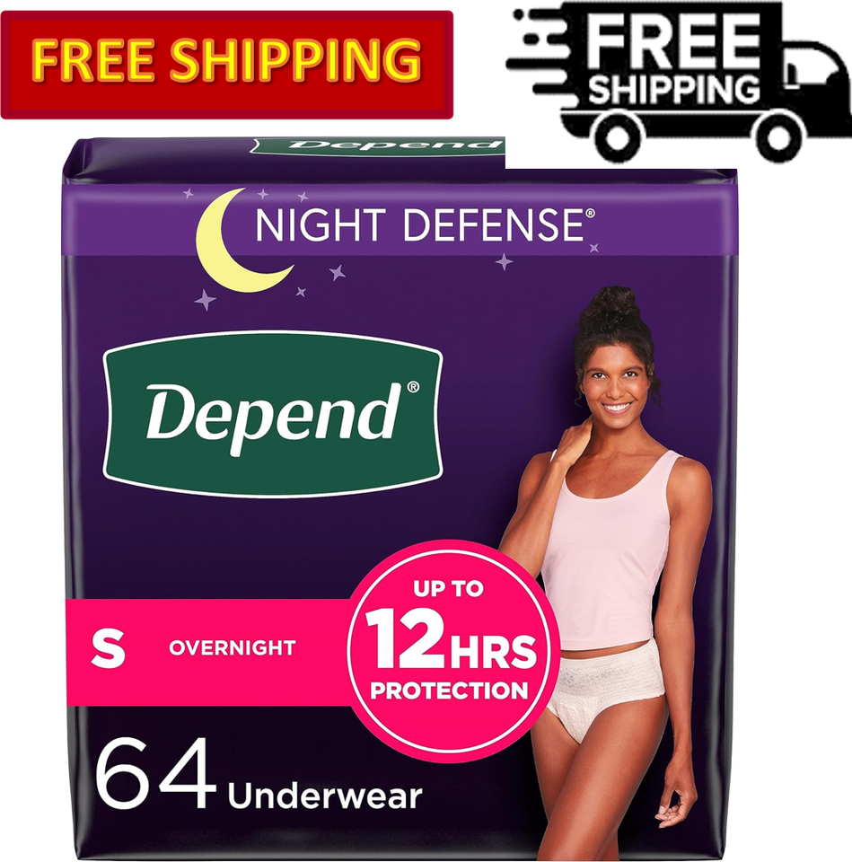 Depend Night Defense Incontinence Overnight Underwear for Women S/M/L ...