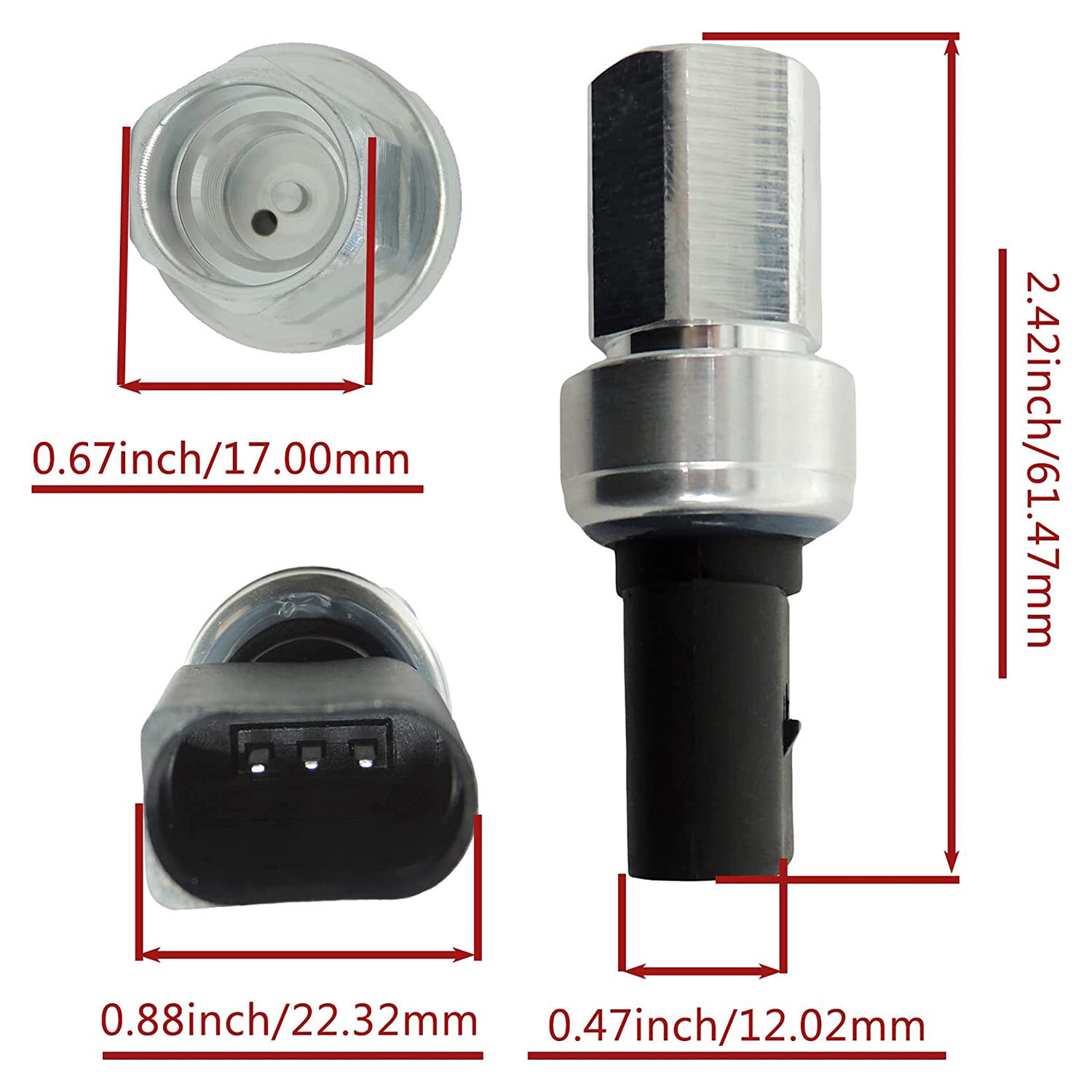 1K0959126E Pressure Sensor Switch Air Condition 3-pin for AUDI SEAT ...