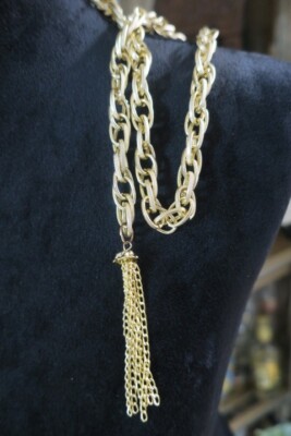 Super Long 60" Link Chain with Multi-Chain Tassel Ends Wrap Necklace | eBay