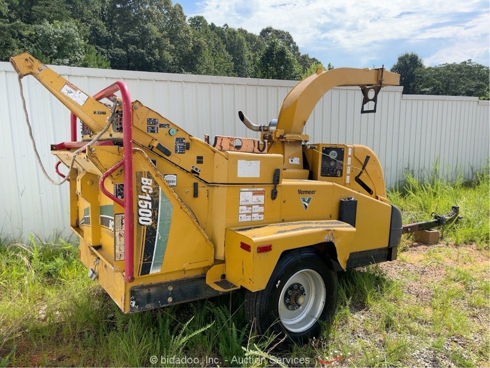2014 Vermeer BC1500 15" Towable Wood Brush Chipper Cummins bidadoo ...