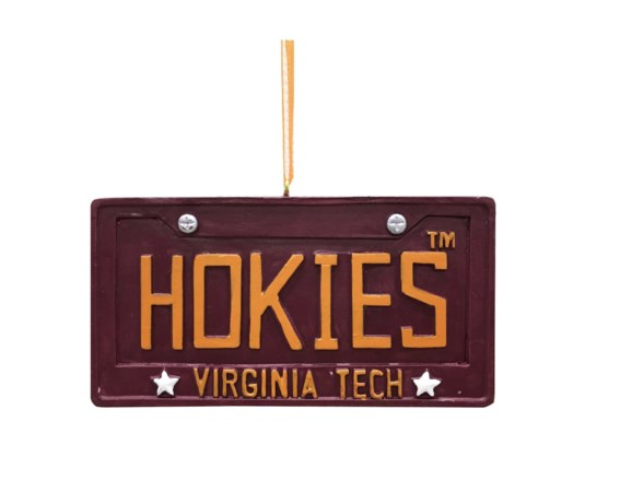 Virginia Tech Hokies License Plate Resin Christmas Ornament 4" | eBay
