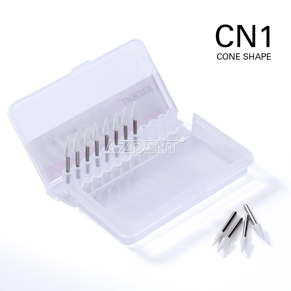 Dental White Polishing Stone FG Burs Flame Cone Shape Burs Drills ...