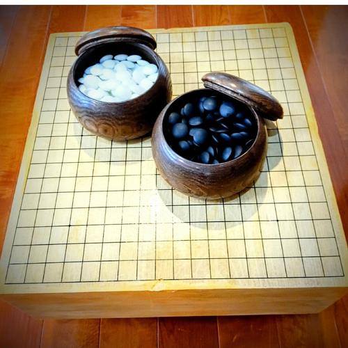Go-Board Goban & Go Stone&Bowl SET IGO Game 41x46x26 Vintage Old ...