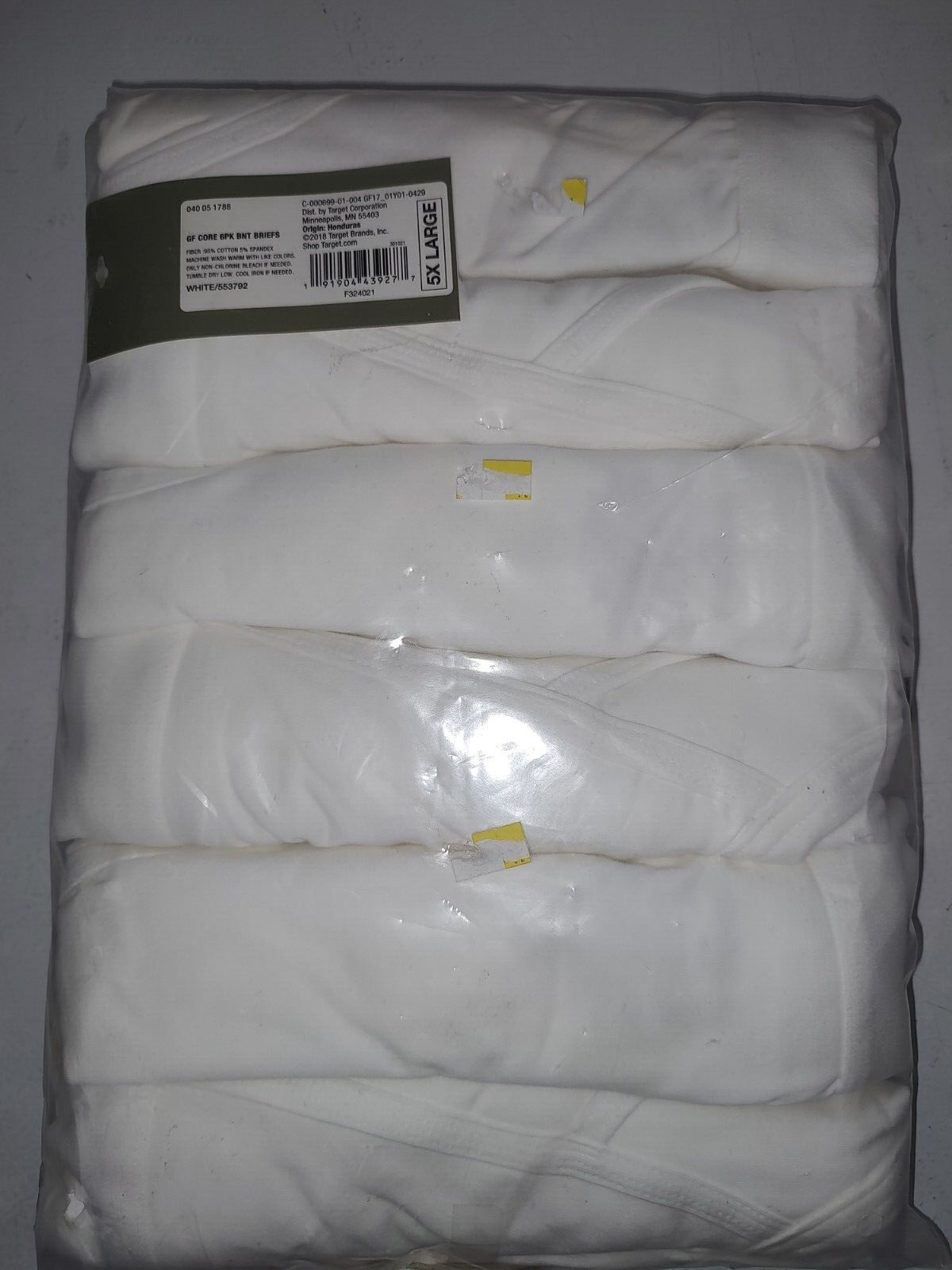 Men's 95% Cotton Briefs Underwear 6 Pack White/553792 5X Large Target ...