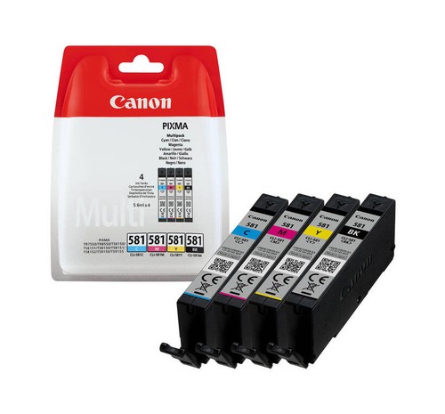 Canon CLI-581 Multipack Ink Cartridges, CLI-581BK CLI-581C CLI-581M CLI ...