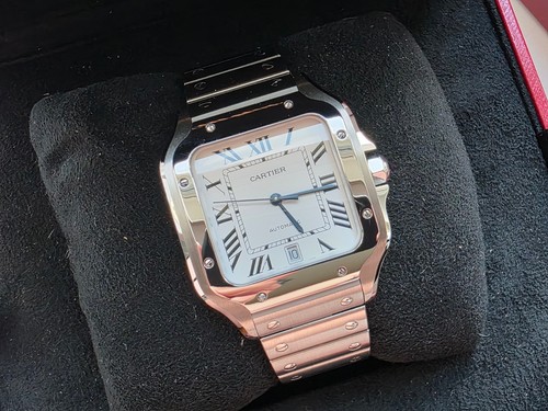 WSSA0009 Cartier Santos Large Stainless Steel Automatic Watch 40mm | eBay