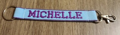 New Michelle Personalized Keychain Blue and Purple | eBay