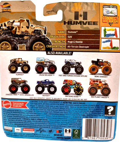 Hot Wheels 1/64 Diecast Monster Trucks Brown Humvee | eBay