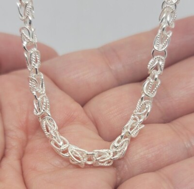 925 Sterling Silver Turkish Chain High Quality Necklace Bracelet 4mm ...