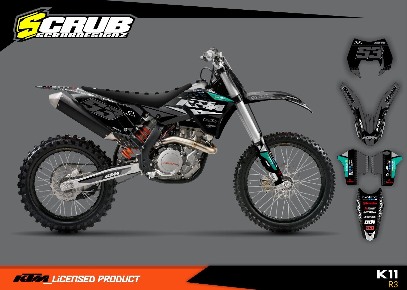 2008 2009 2010 2011 KTM EXC EXC-F XC-W XCF-W Plastics + Graphics Kit ...