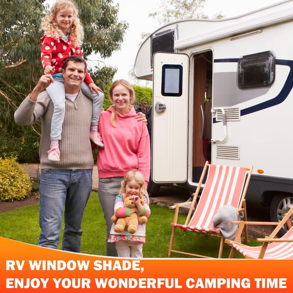 RV Door Window Shade Compatible with Lippert Prepped Entry Doors,12'' x ...