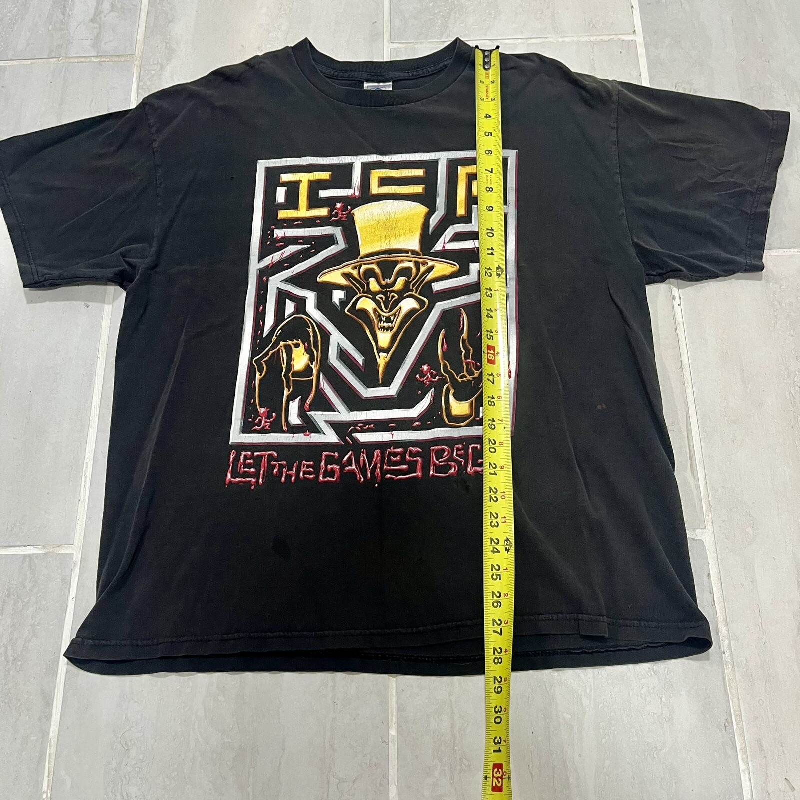 Vtg 90s INSANE CLOWN POSSE ICP Let The Games Begin T-Shirt Hatchet Man ...