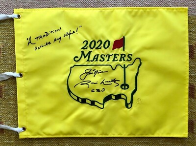 Jack Nicklaus & Jim Nantz Signed Autograph 2020 Masters Flag Golf ...