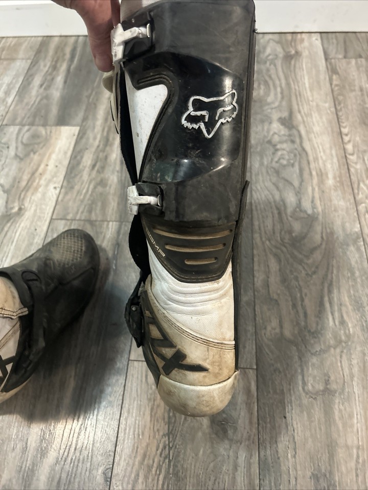 Fox Racing Comp Boots Black White Motorcross Dirt Bike Boots Men’s 9 Nice | eBay