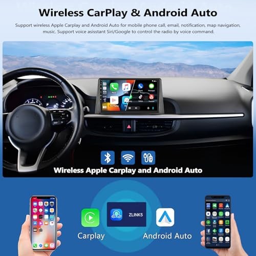 Double Din 9 inch Touchscreen Car Stereo with Wireless CarPlay, Android ...