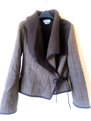 Peruvian Connection Alpaca Wrap Coat Jacket Size 4 Suede Trim Chocolate ...