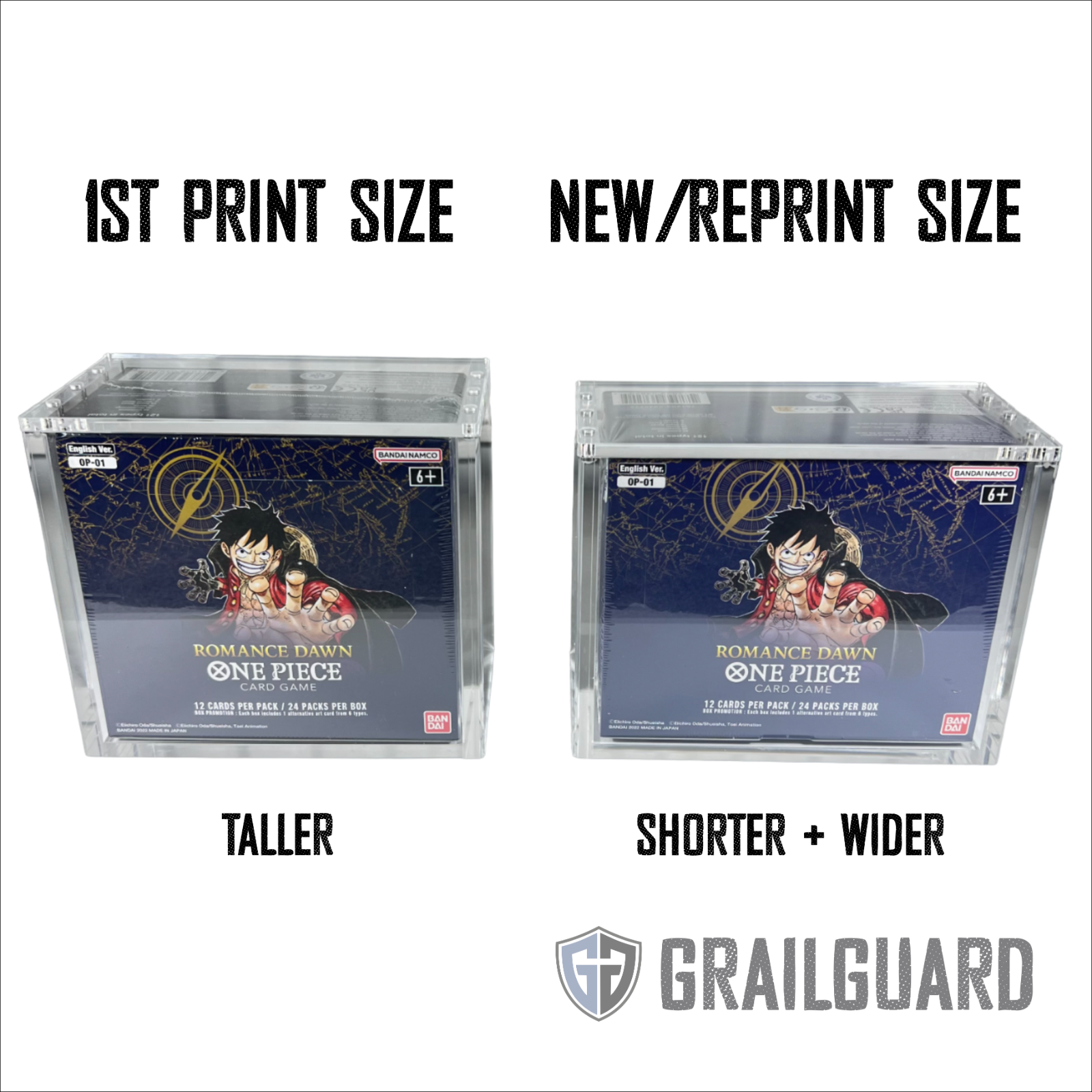 One Piece English Booster Box Acrylic Display Protector Case All Sizes ...