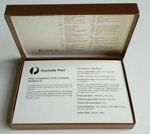 Australia Post Pre-Stamped Postcards Series III Set of 42 (1981 Issue ...