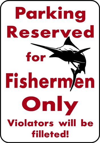 Reserved Parking Marlin Deep Sea Fishing Aluminum Exterior funny sign ...