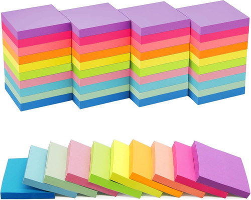 (40 Pads) Mini Sticky Notes1.5X2 in Post, 10 Bright Colors Small Sticky ...