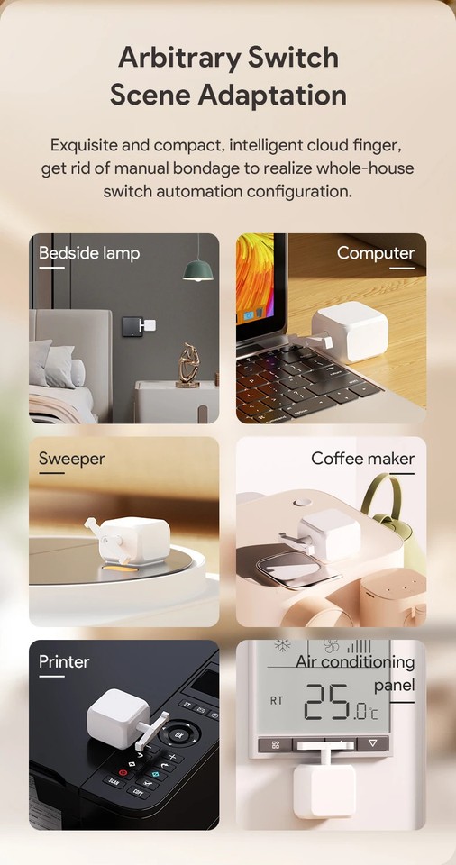 Smart Tuya Bluetooth Rocker Switch Finger Robot Adjustable Switch Press ...