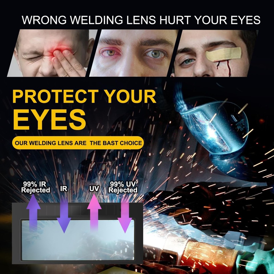 HD Shade 10 2x4 1/4 Auto Darkening Welding Lens,True Color Blue Welding ...