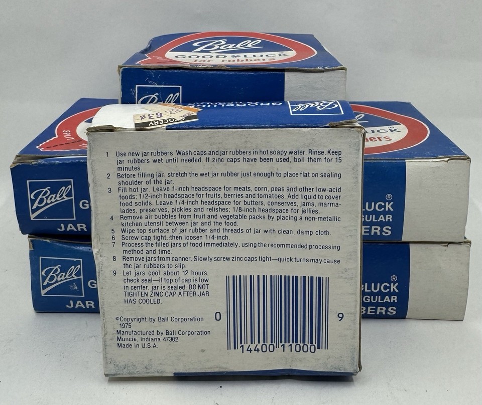 Vintage BALL Split Tab Jar Rubbers Seals - 6 Boxes of 12 Regular (72 ...