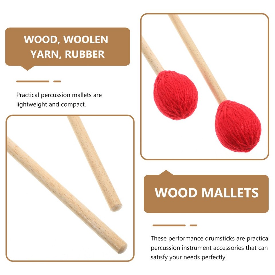 Wood Mallet Drum Percussion Mallets Marimba Musical Instrument Hammer ...