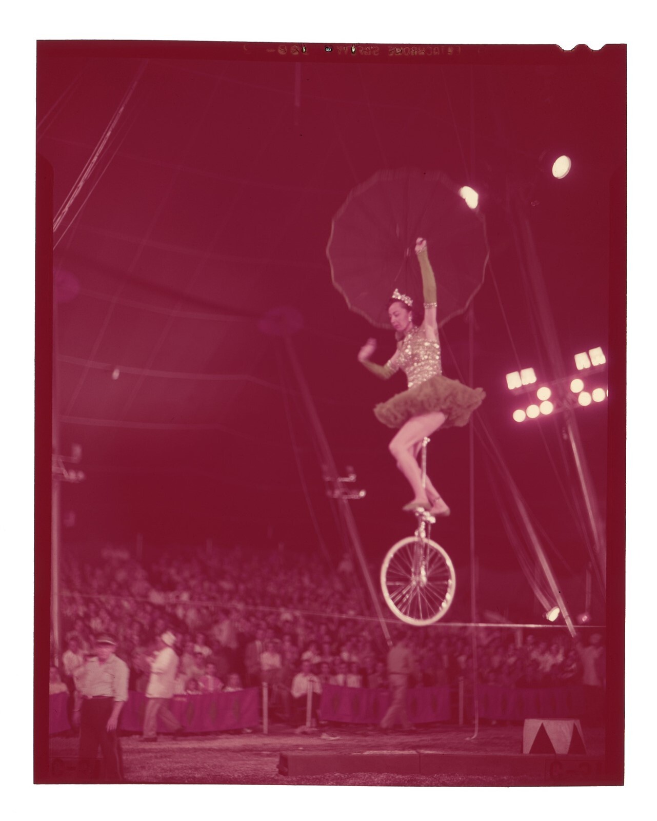 KF10-938 50s BARNUM RINGLING CIRCUS TIGHTROPE UNICYCLE ORIG 4"X5 ...