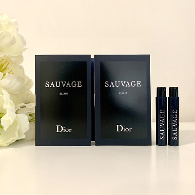 2 Dior Sauvage Elixir EDP Men 1ml/0.03 oz Each Sample Size Spray New ...