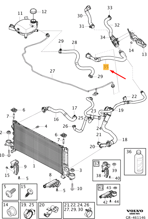 VOLVO XC40 Cooling System Hose 32222092 NEW GENUINE | eBay UK