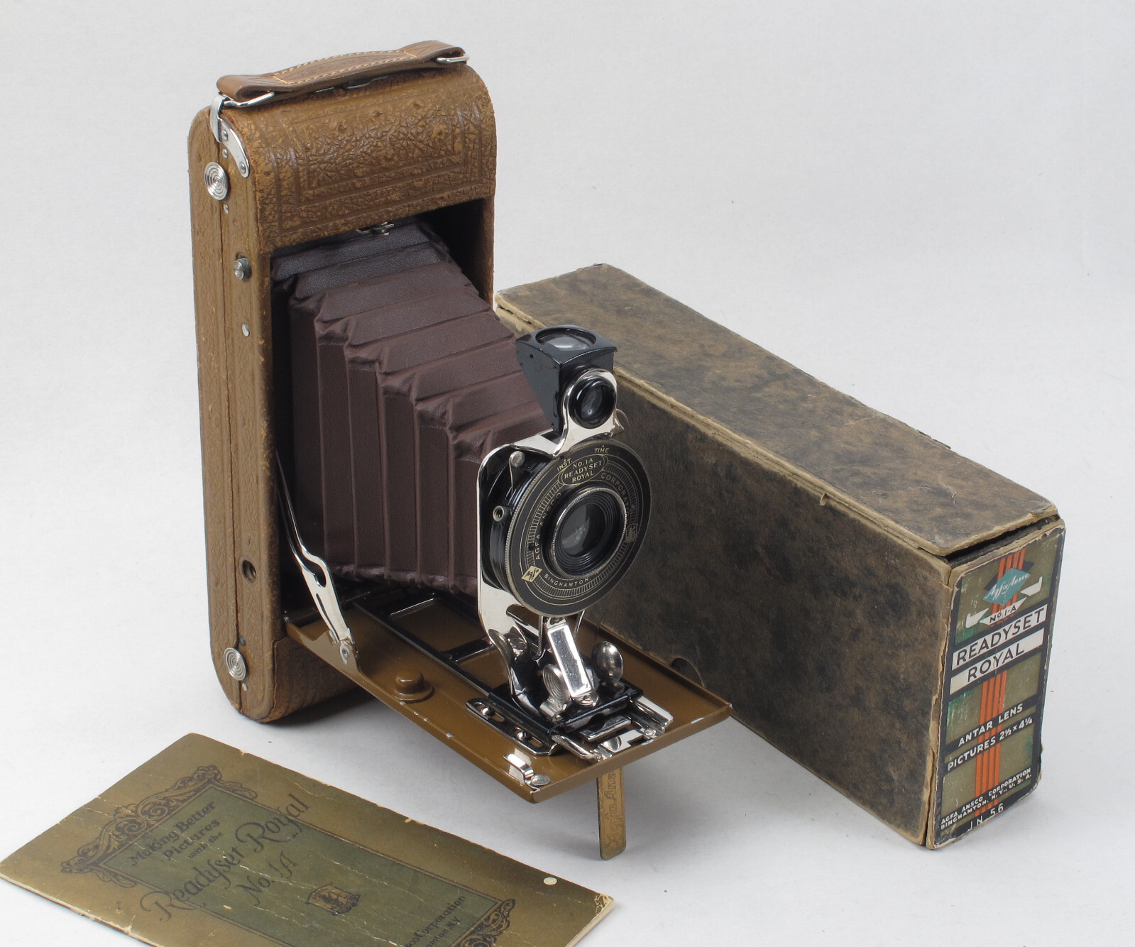 Rare Antique Vintage Ansco No. 1A Readyset Royal Folding Ostrich Skin ...