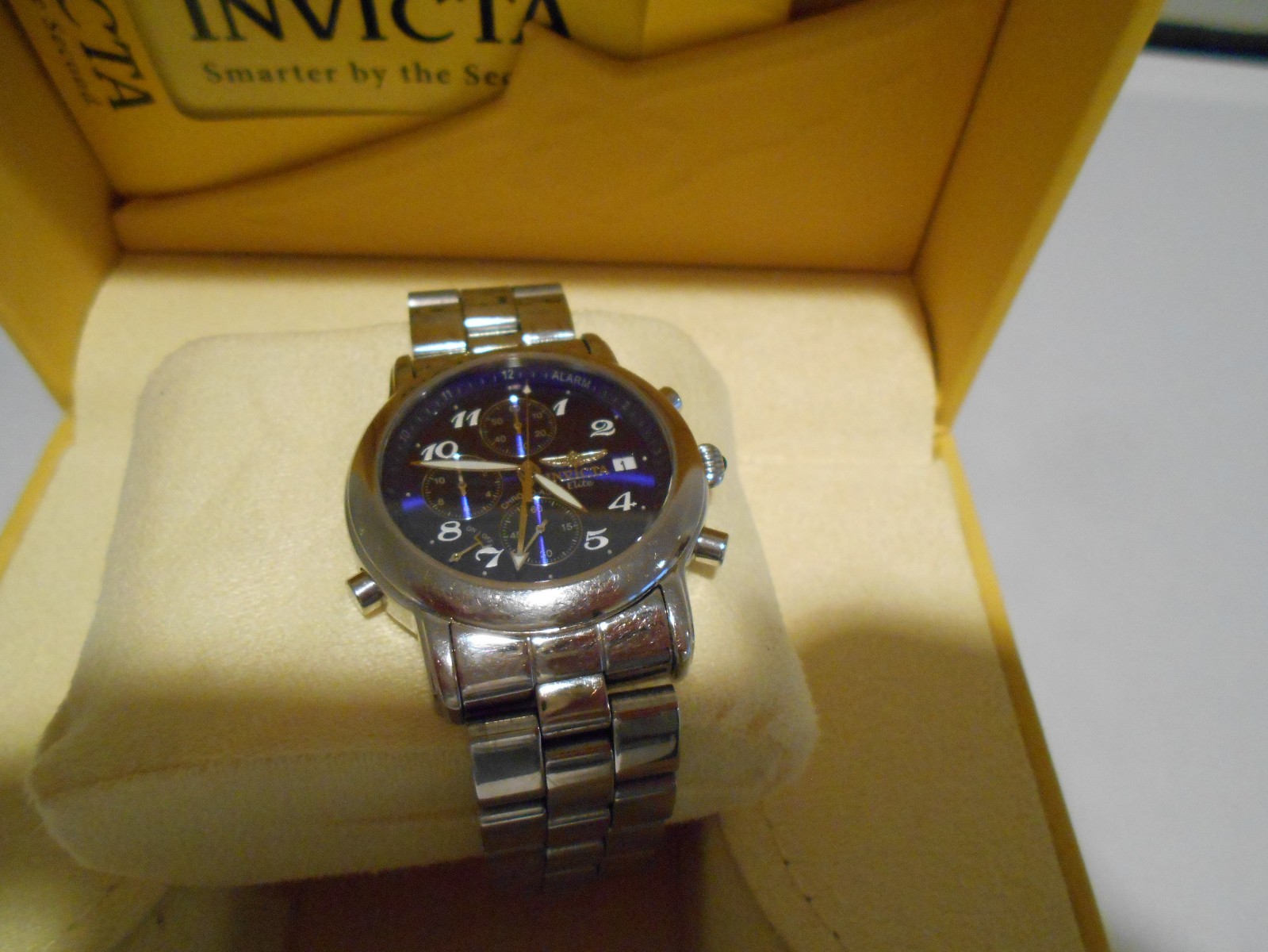 Mint INVICTA 9231 Elite Blue Dial Quartz Alarm Watch and Box | eBay