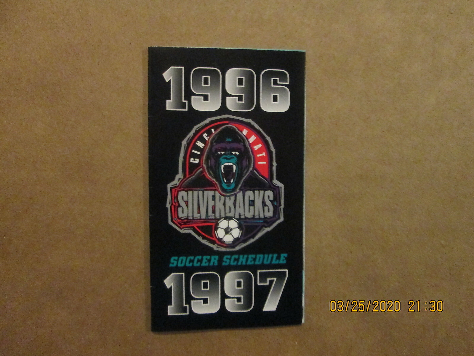 NPSL Cincinnati Silverbacks Vintage 1996-1997 Team Logo Soccer Pocket ...