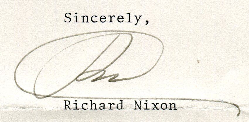Original Signature Letter President Richard Nixon September 18, 1980 | eBay