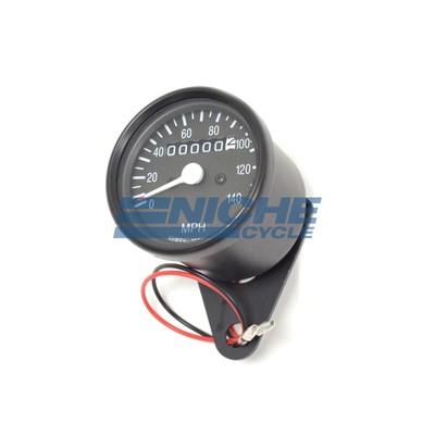 Mini Universal Black Motorcycle Mechanical 140 MPH Speedo Speedometer ...